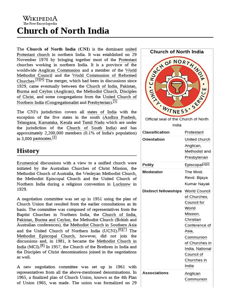 Church of North India | PDF | Christian Theological Movements ...