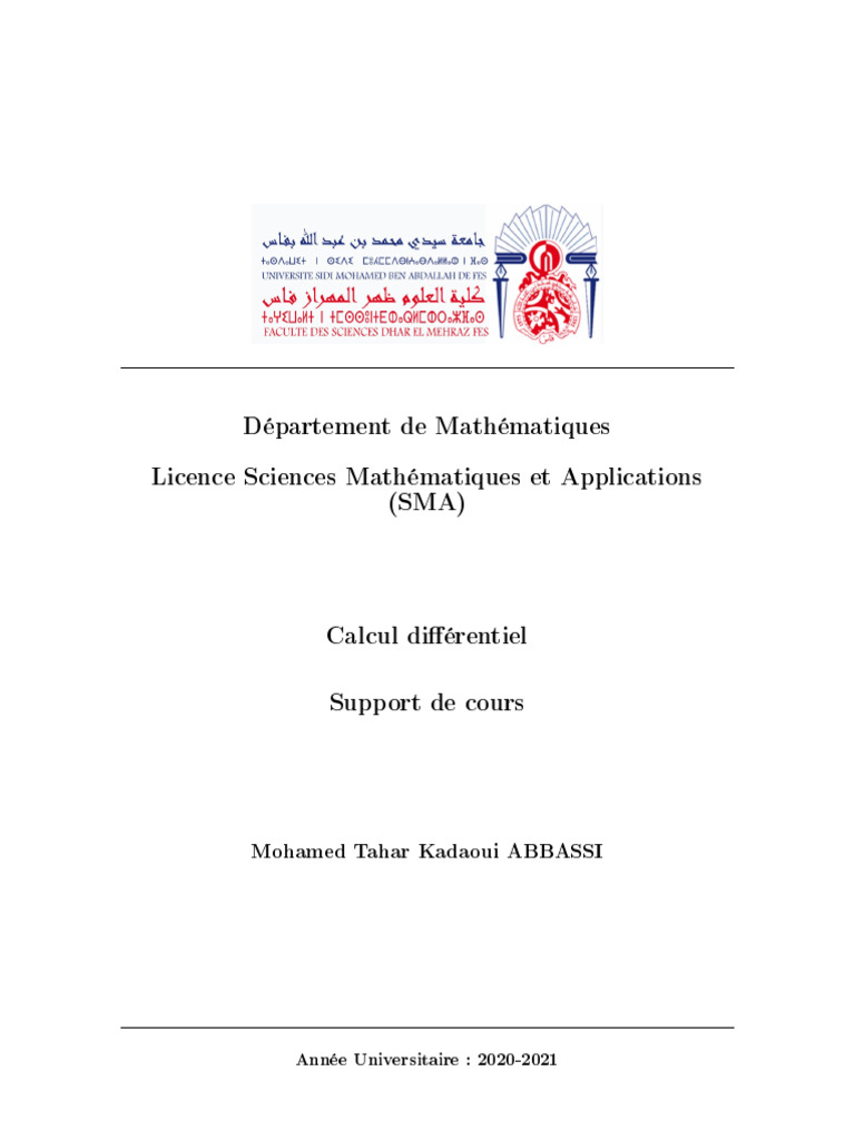 Cours Calc Diff 2020 2021 1 | PDF | Norme (Mathématiques) | Espace vectoriel