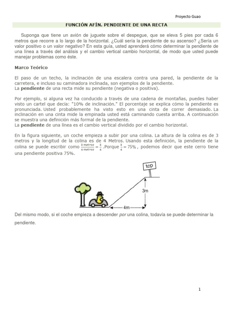 Pendiente | PDF | Pendiente | Línea (geometría)