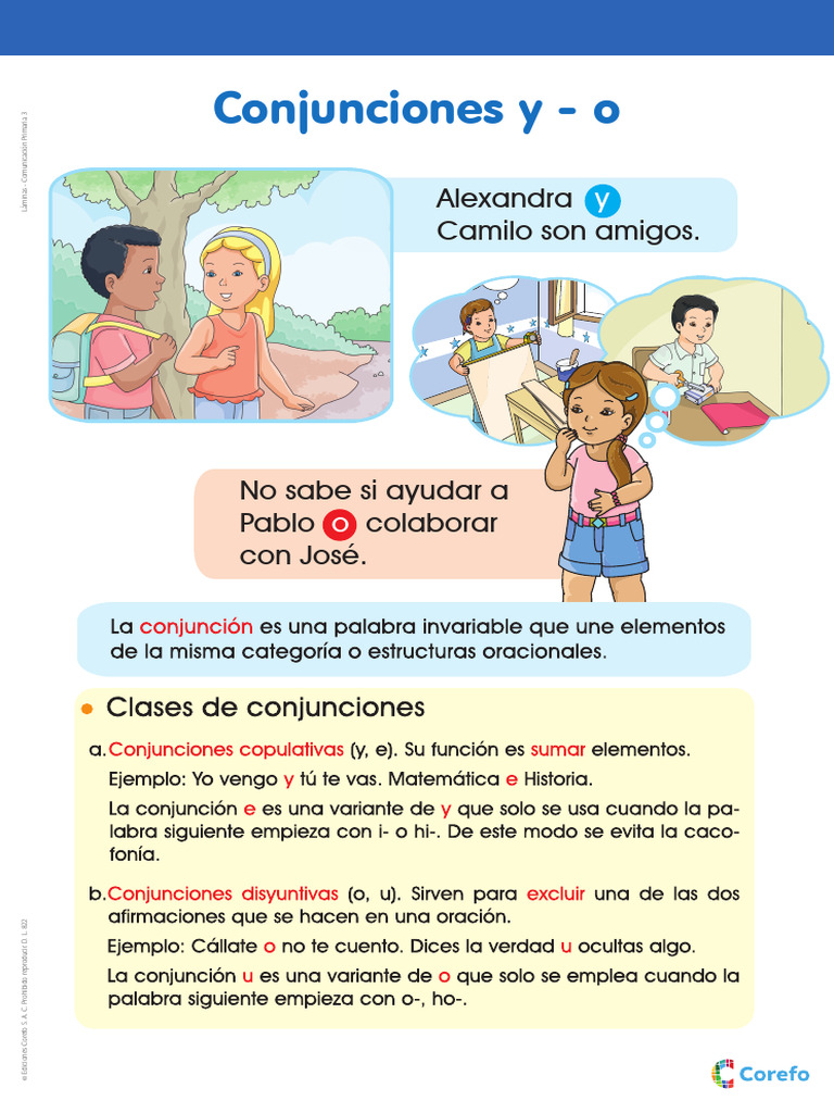 Conjunciones en Comunicación Primaria | PDF