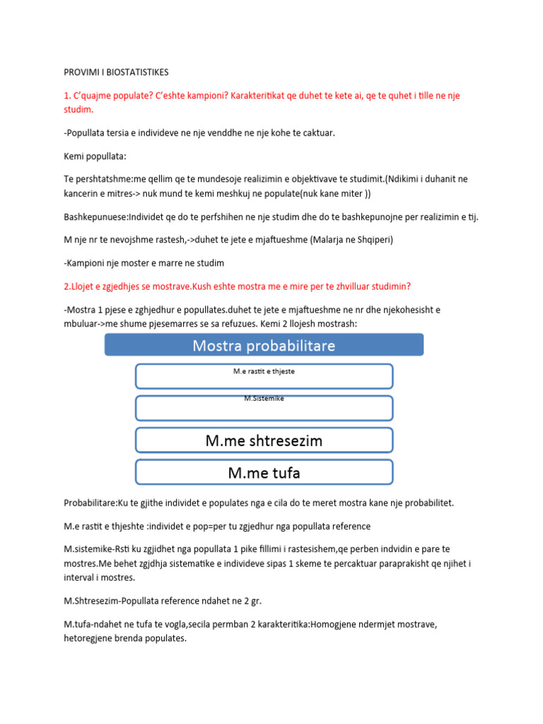 Provimi I Biostatistikes | PDF