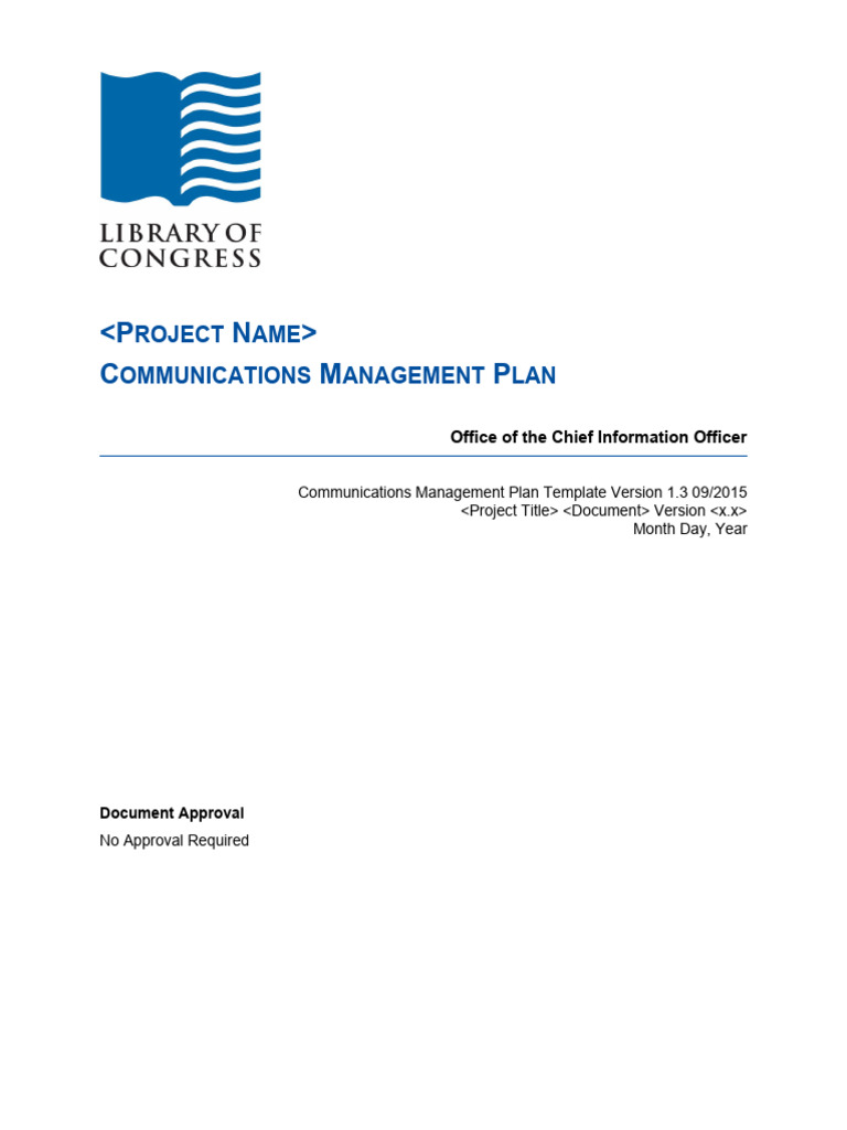 Communications Management Plan Template | PDF | Information | Wireless ...