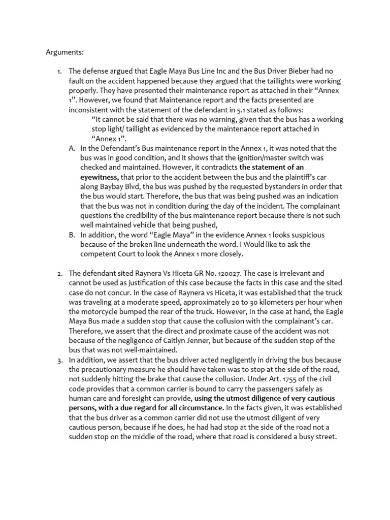 Arguments | PDF | Land Transport | Common Law