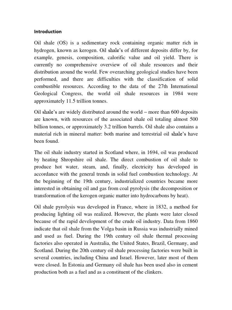 Introduction | PDF | Oil Shale | Petroleum