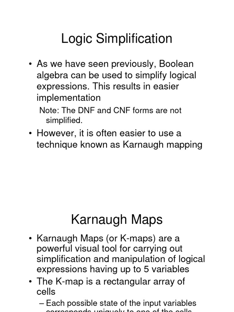 Boolean Logic Simplification Techniques | PDF | Arithmetic | Computer Programming