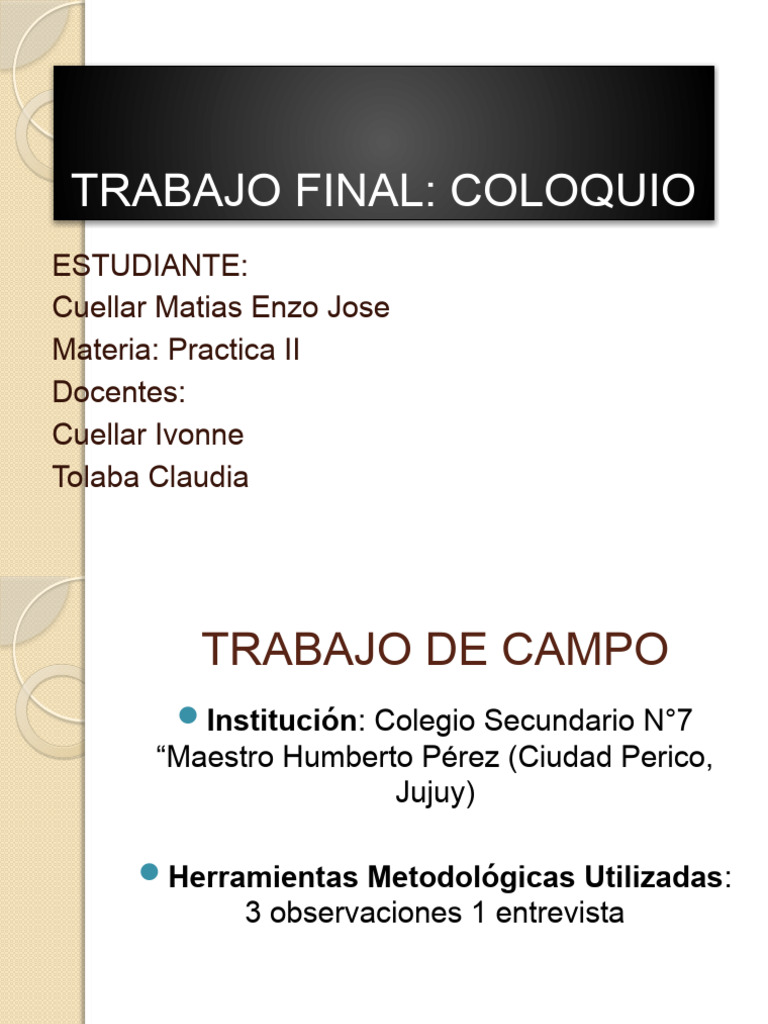 Trabajo Final-Coloquio Practica Ii | PDF