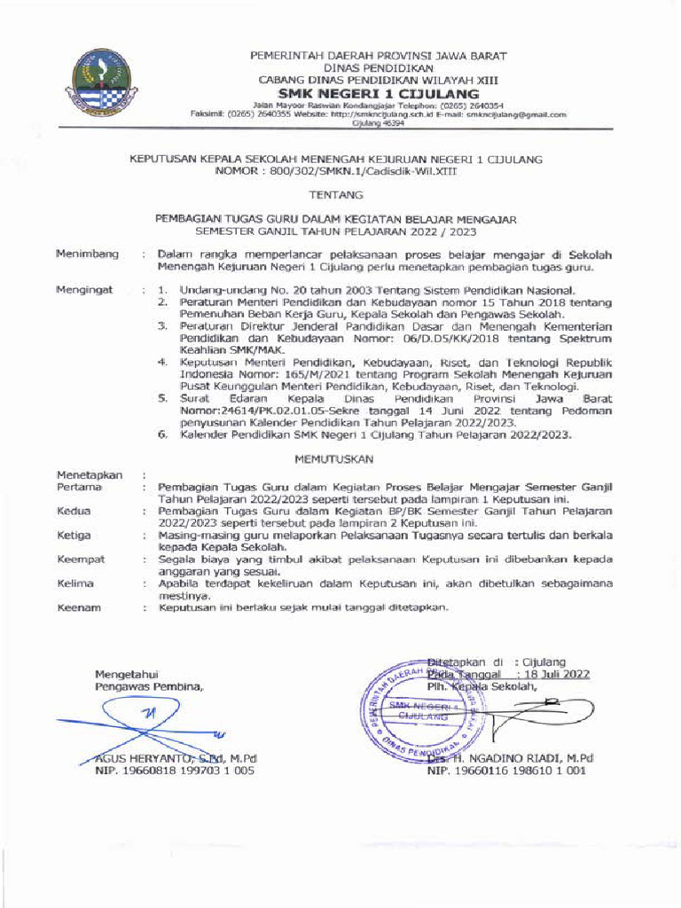 SK MENGAJAR 2022-2023-Compressed | PDF