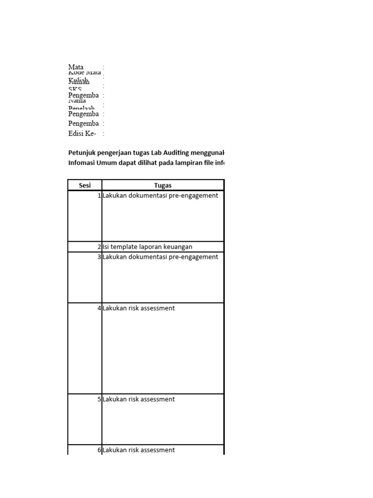 Panduan Tugas Lab Audit ATLAS | PDF