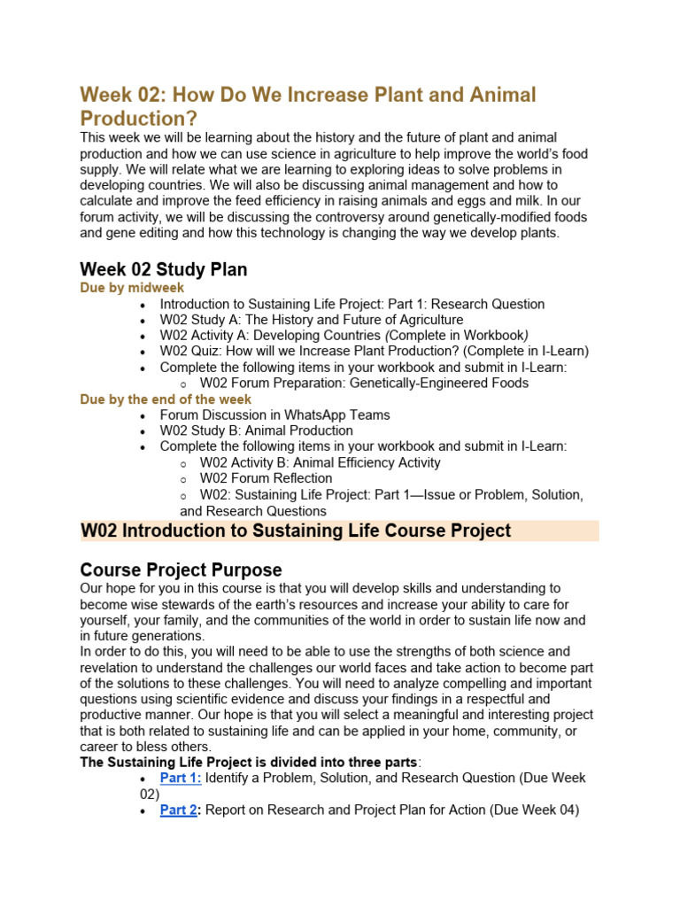 GESCI 110 Week02 | PDF | Agriculture | Meat
