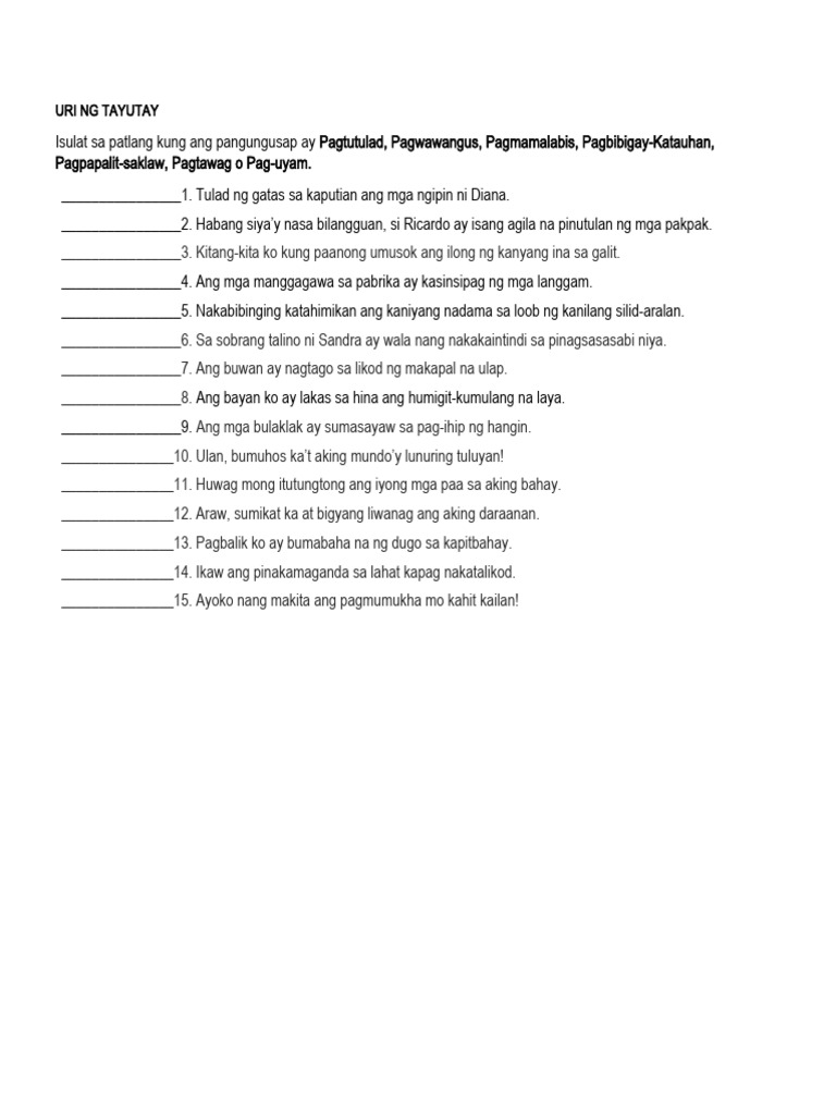 Uri NG Tayutay | PDF