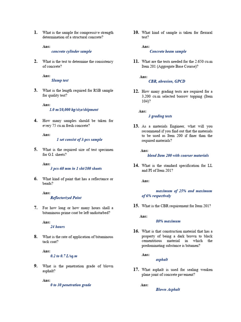 M.E Questions | PDF | Concrete | Road Surface