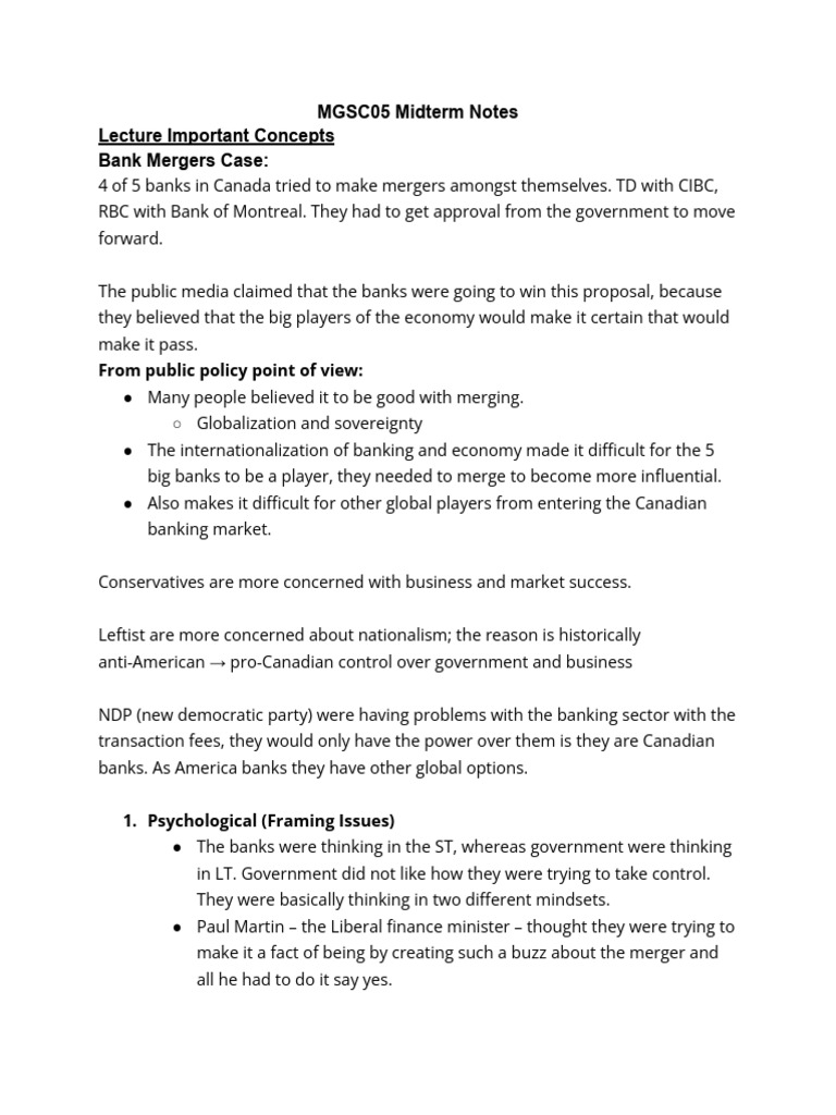 MGSC05 Midterm Notes | PDF | Deregulation | Tobacco Smoking