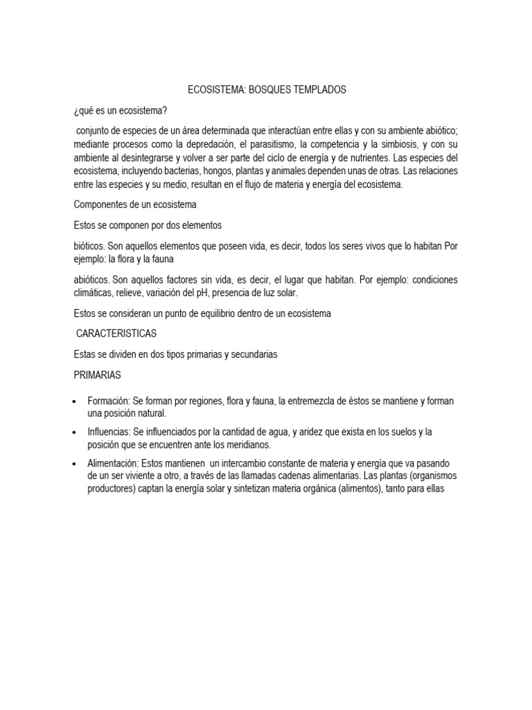 Ecosistema Bosque Templado Mexico | PDF | Ecosistema | Suelo
