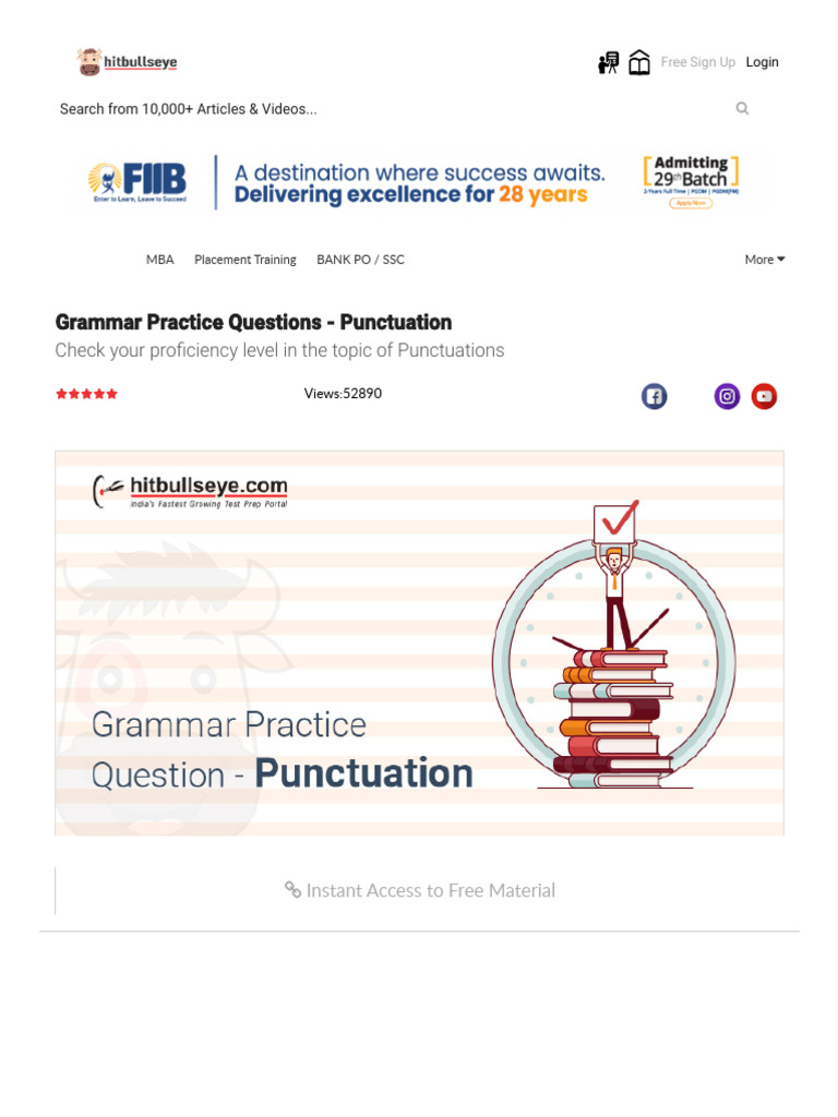 Punctuation Exercises With Answers - HitBullsEye | PDF | Adverb ...
