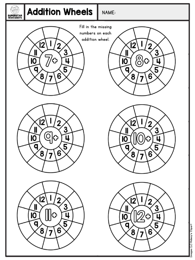 Addition Wheels Worksheet 2 | PDF