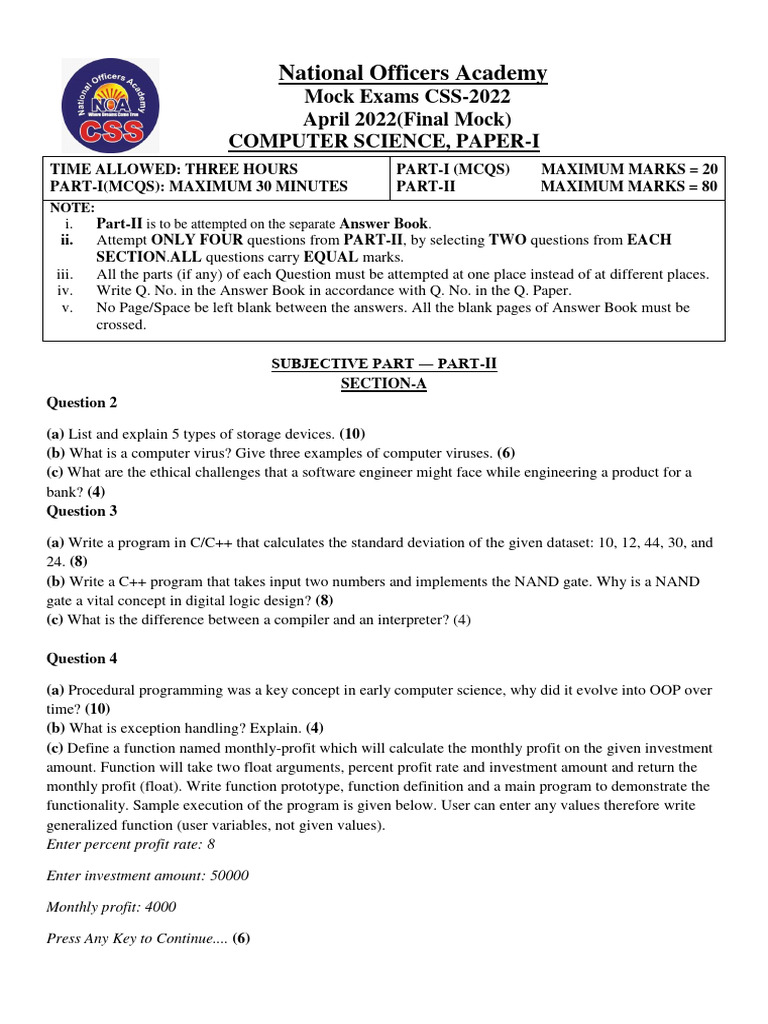 Comp Science I April 2022 | PDF | Software Development | Systems Engineering
