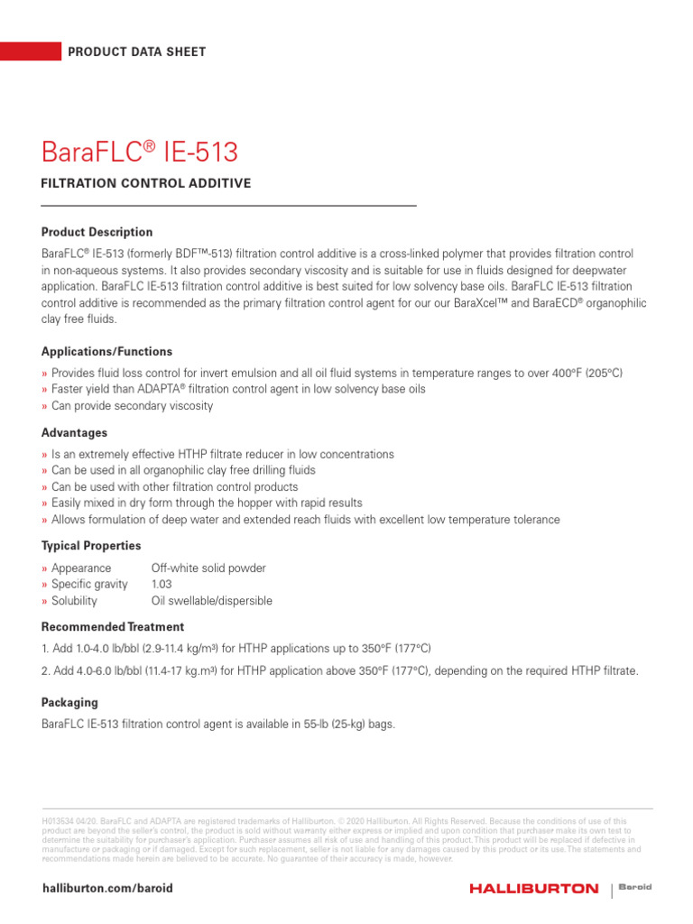 Baraflc Ie 513 | PDF | Viscosity | Chemical Substances