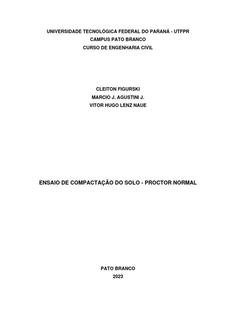 Ensaio de Proctor: Umidade Ótima do Solo | PDF | Solo | Umidade