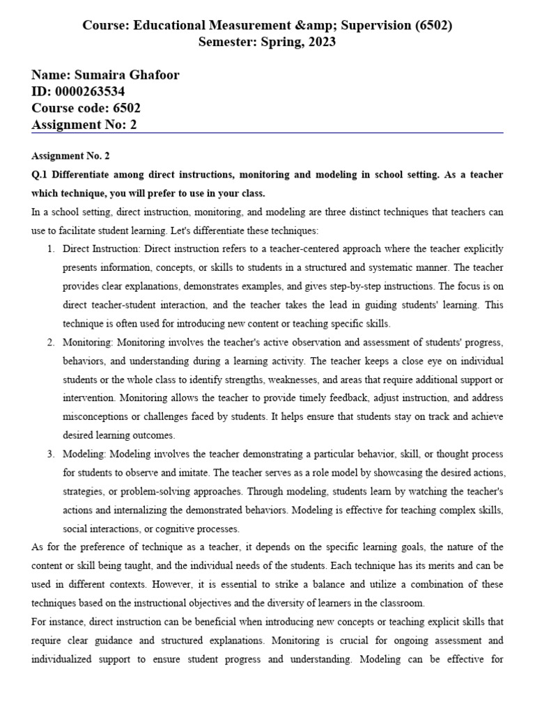 6502 - Assignment 2 | PDF | Teachers | Learning 6502 - Assignment 2 | PDF | Teachers | Learning