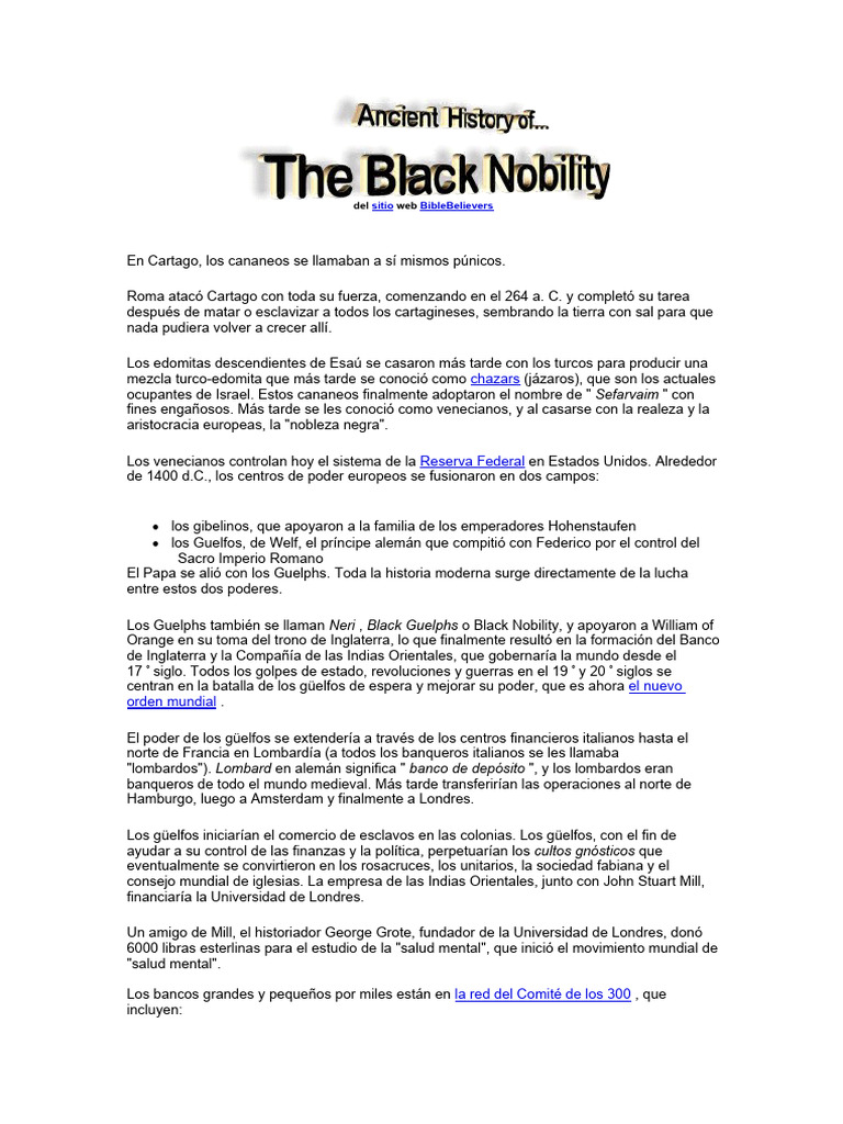La Nobleza Negra | PDF | Bancos | Cartago