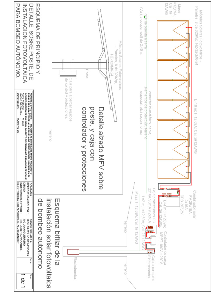Plano 7 Esquema Bifilar y Detalle - Acueducto Escuela Cerro Miguel ...