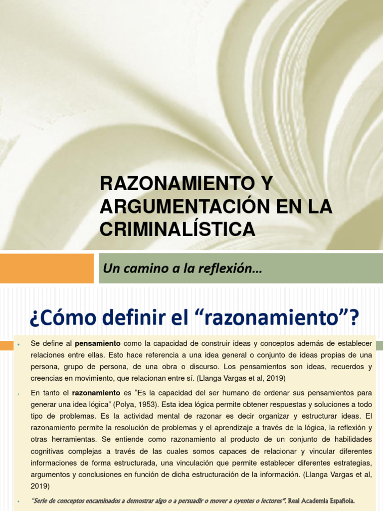 Razonamiento y Argumentación en La Criminalística | PDF | Razonamiento inductivo | Razonamiento ...