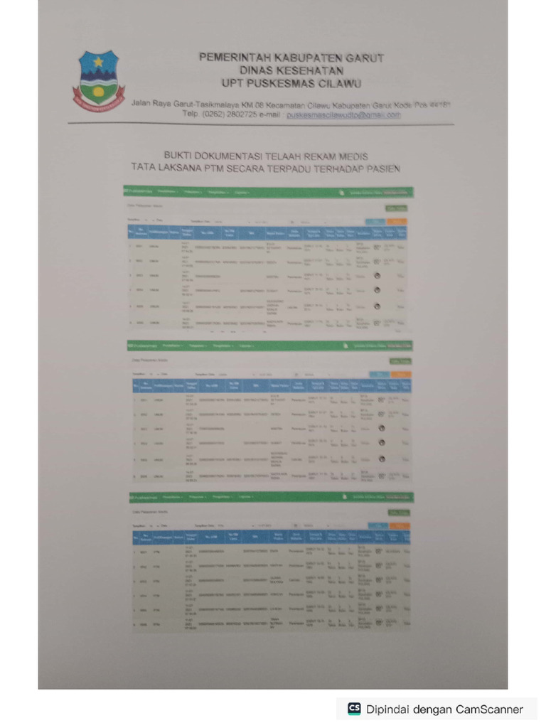 Telaah Rekam Medis Terkait Tata Laksana PTM Secara Terpadu (Epuskesmas Dan Bukti Buku Register ...