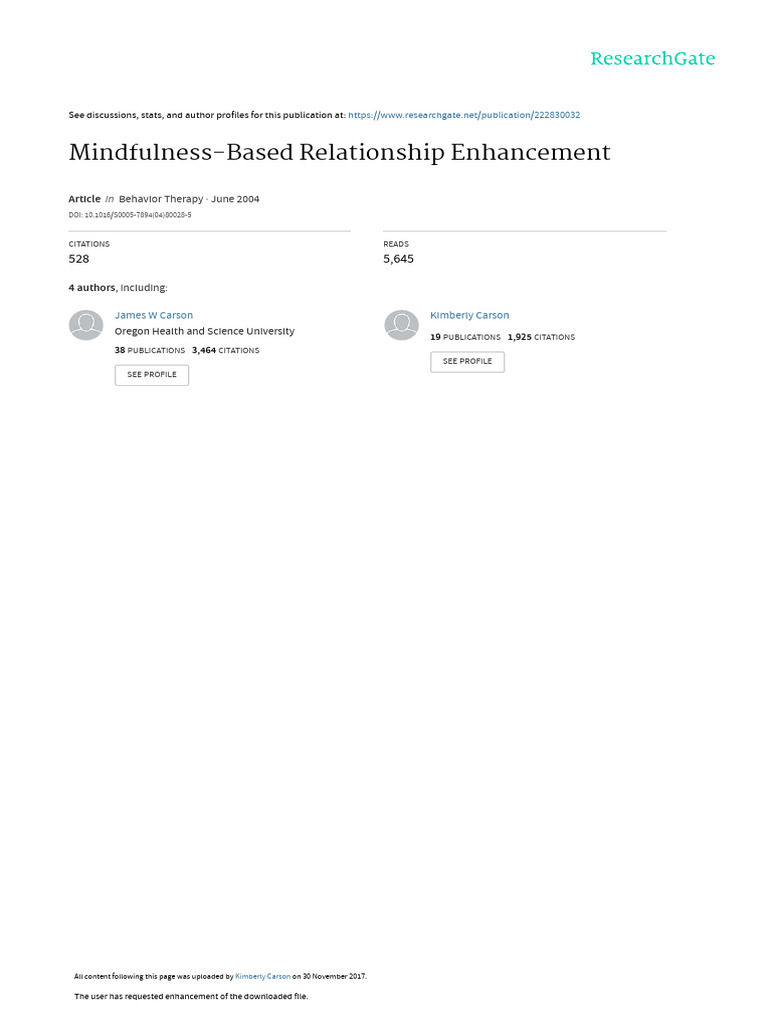MBRE | PDF | Mindfulness | Meditation