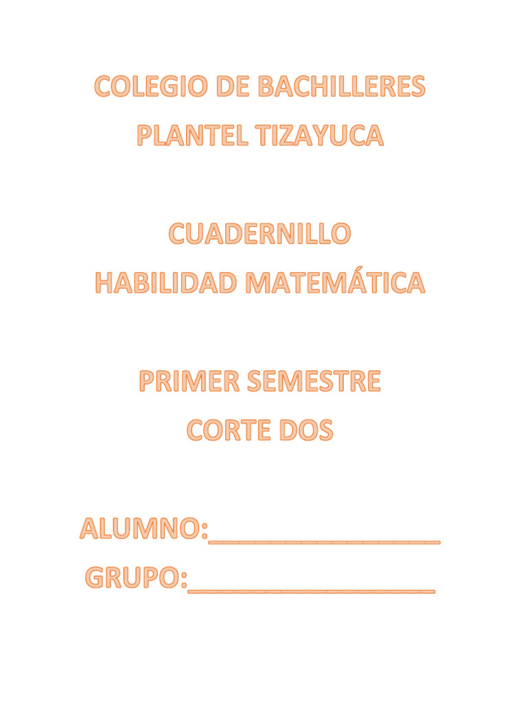 Cuadernillo Habilidad Matemática Primer Semestre Cortedos 23b Pdf