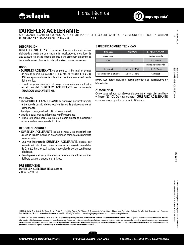 Acelerante de Curado DUREFLEX | PDF | Poliuretano | Materiales
