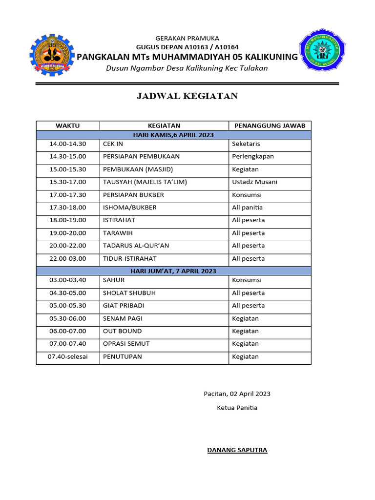 Undangan Dan Jadwal Kegiatan Bukber | PDF