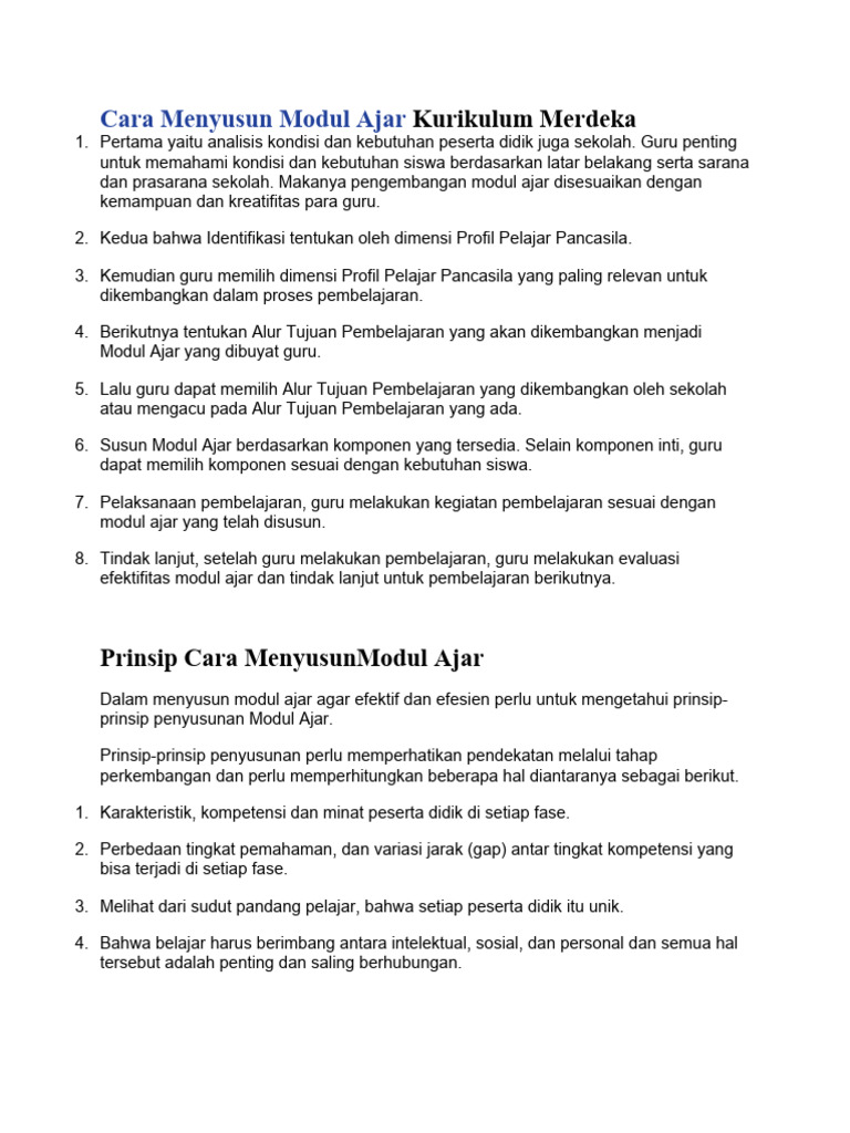 Cara Menyusun Modul Ajar 2 | PDF | Karier & Perkembangan | Pengembangan ...