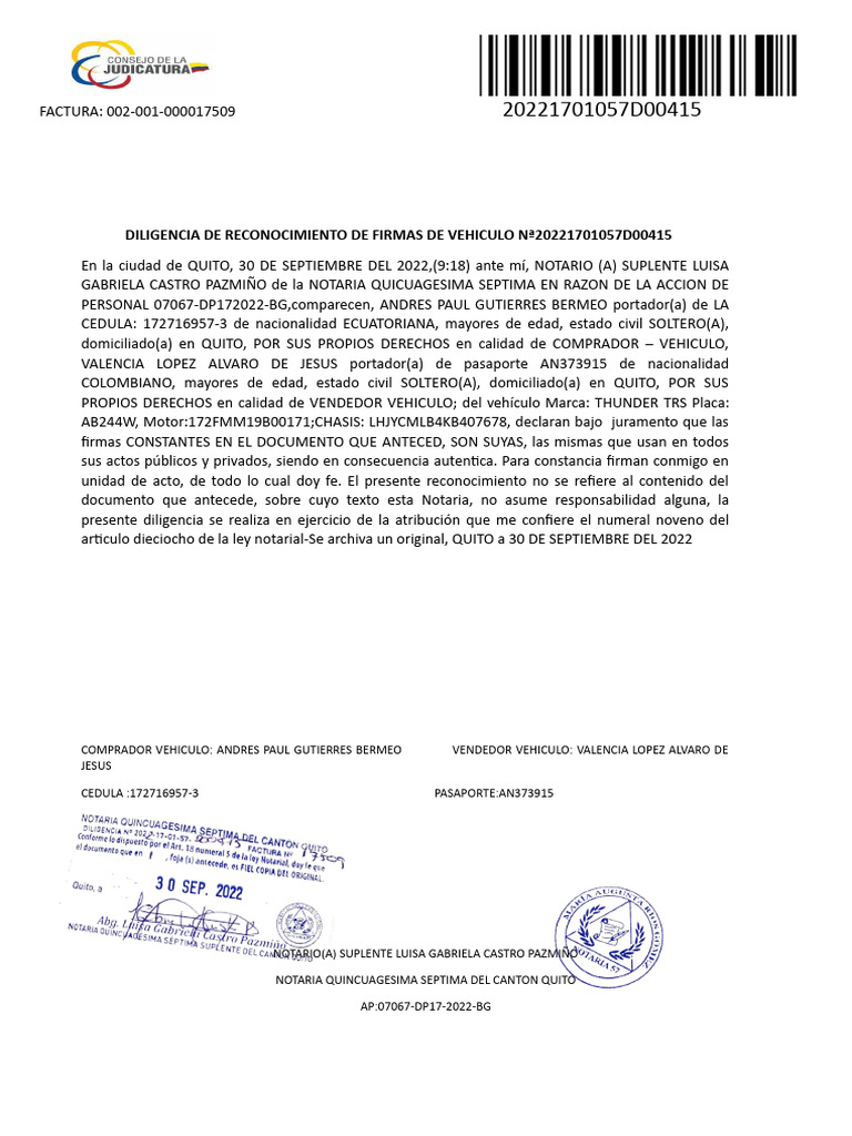 Documento Notaria | PDF