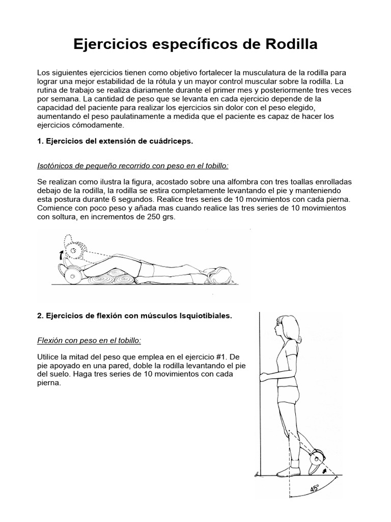 Ejercicios para Fortalecer la Rodilla | PDF | Salud y bienestar