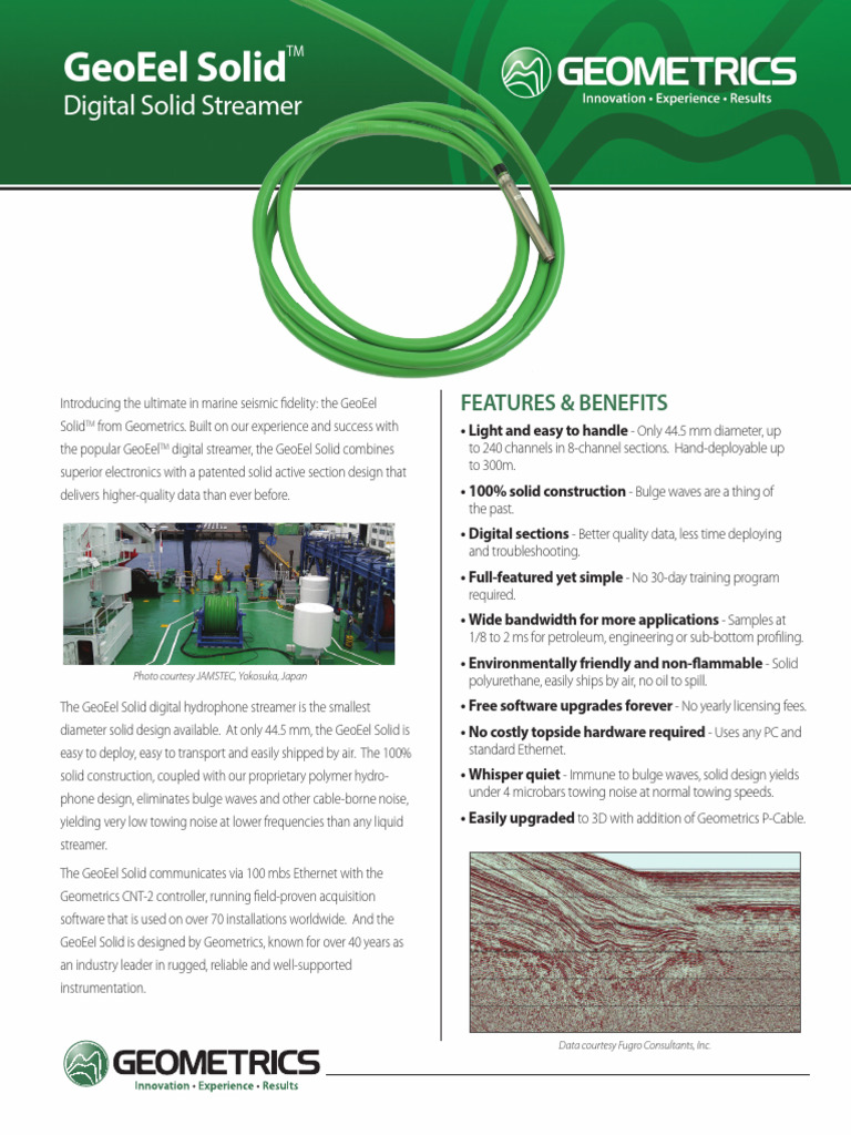 GeoEel Solid Spec Sheet | PDF | Analog To Digital Converter | Ethernet