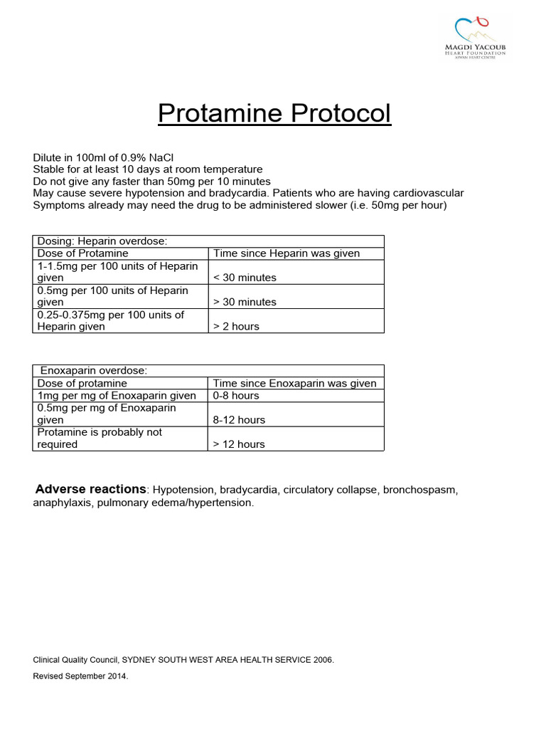 Protamine Protocol | PDF