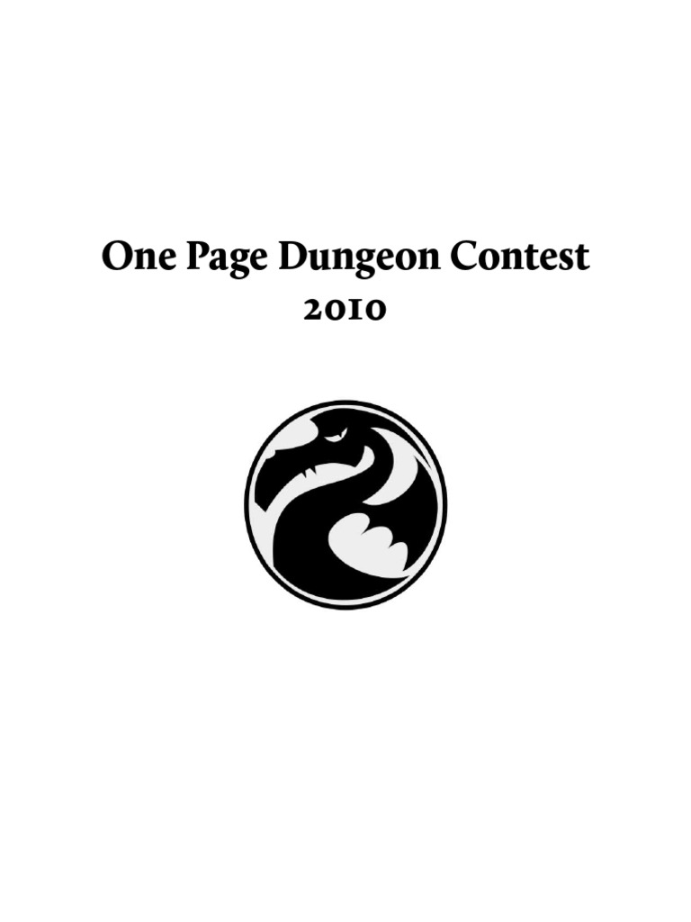 One Page Dungeon Compendium 2010 | PDF