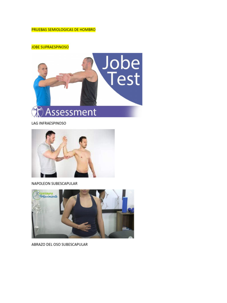 Pruebas y Anatomía del Hombro | PDF