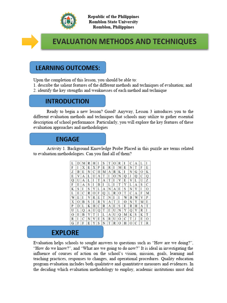 Curriculum Guide | PDF | Methodology | Evaluation