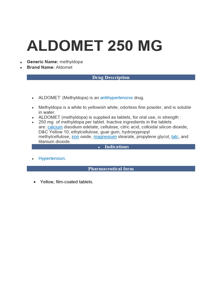 Aldomet 250 MG | PDF