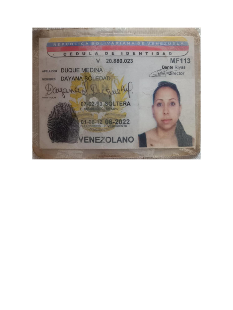 Cedula de Dayana | PDF