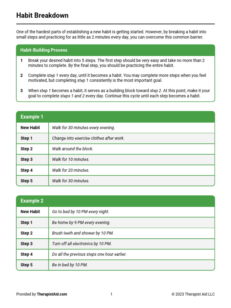 Step-by-Step Habit Building Guide | PDF