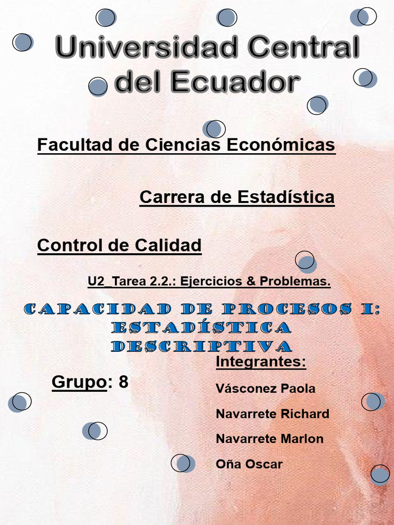 U2 - Tarea 2.2. Ejercicios & Problemas Grupo 8 | PDF | Distribución normal | Diferencia