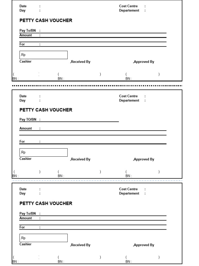 Form Petty Cash | PDF
