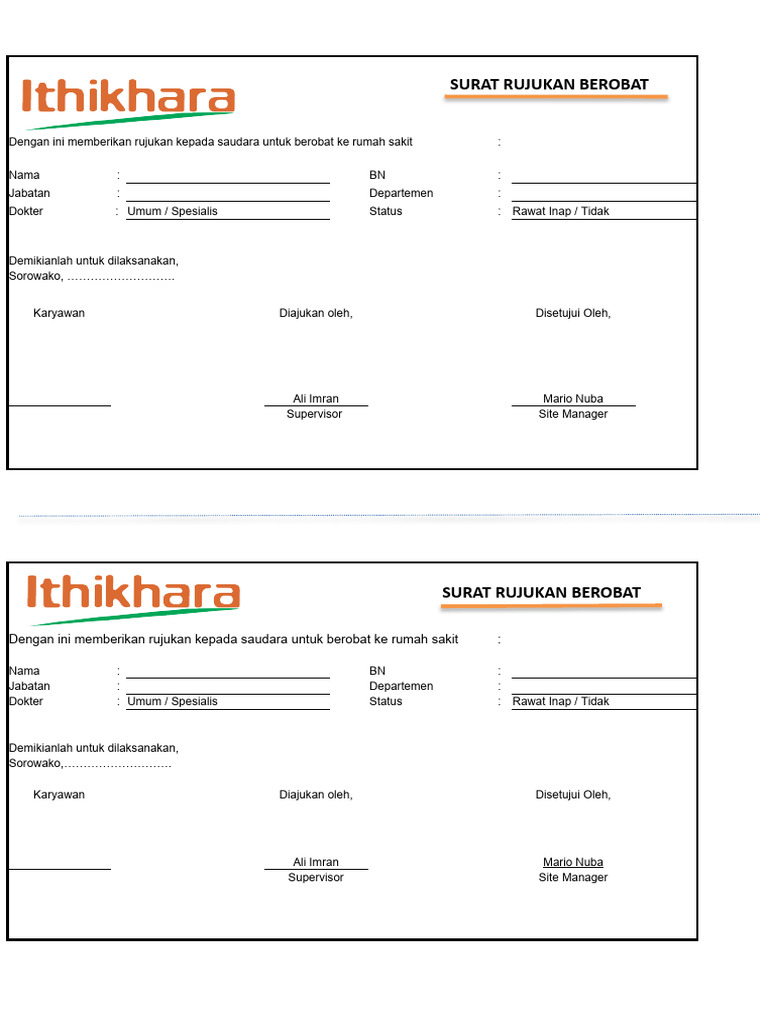 Form Rujukan Berobat Pdf