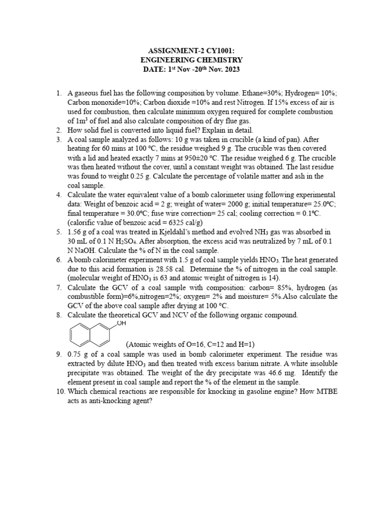 Assignment 2 | PDF | Coal | Combustion