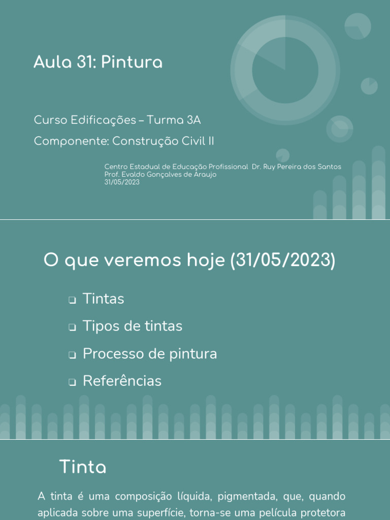 Aula 31 - Edificações 3A - Construção Civil II - Pintura em 31 - 05 ...