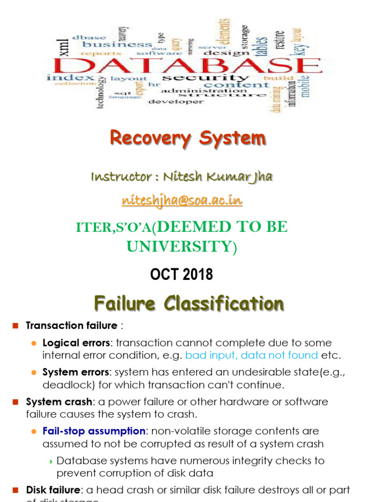 LectDB 26recovery-1 | PDF | Computer Data Storage | Database Transaction