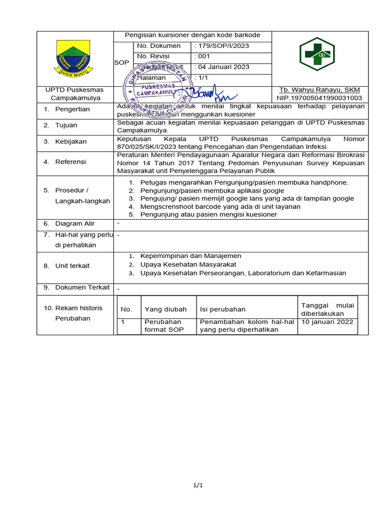 Sop Kode Barkode | PDF
