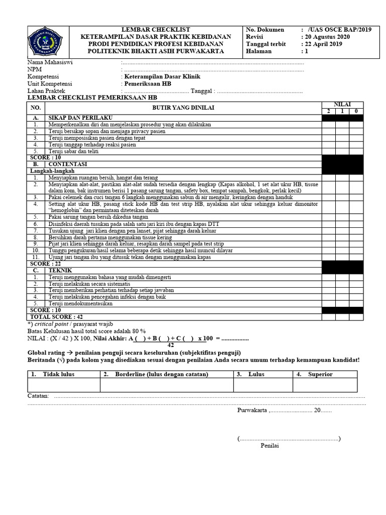 Pemeriksaan HB | PDF